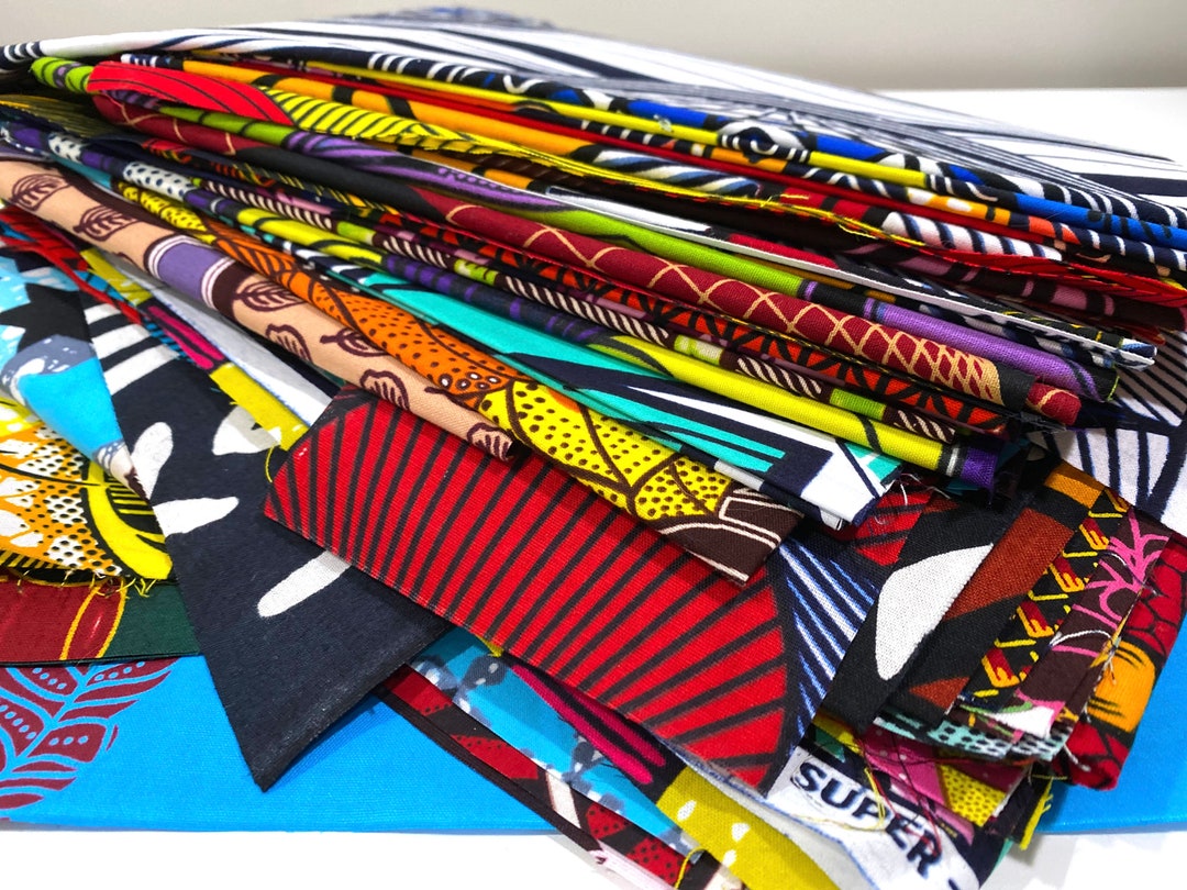 Assorted Pieces of African Wax Print Fabric Strips/scraps/remnants Grab ...