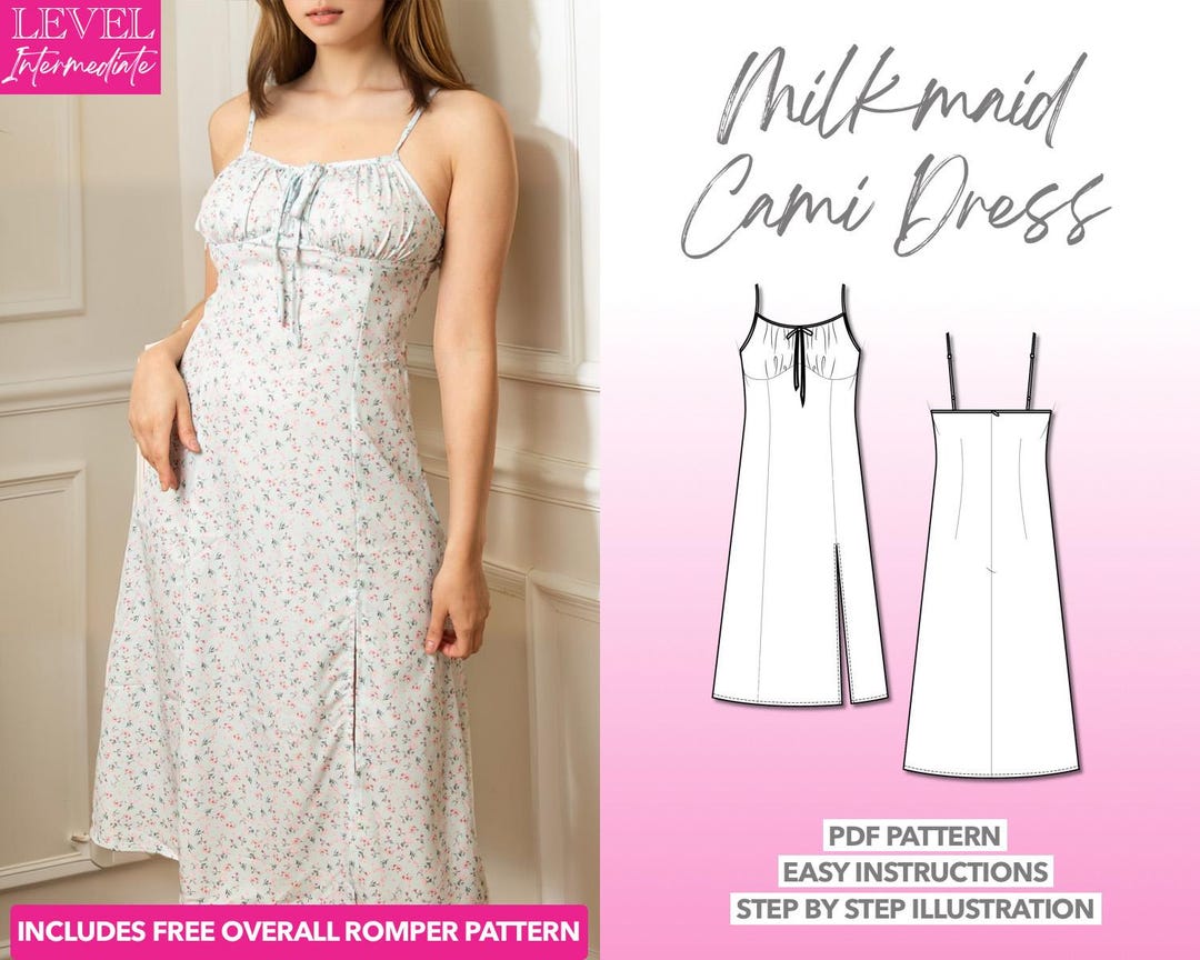 Dress Sewing Pattern Milkmaid Cami Dress PDF Pattern Women Dress Sewing ...