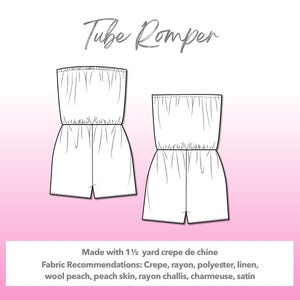 Tube Romper Sewing Pattern: Easy Women's Playsuit (PDF Download XS-XXXL ...