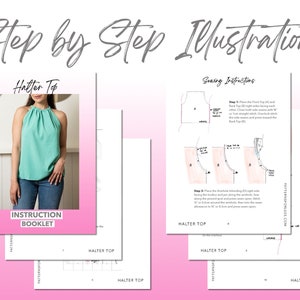 Halter Top Sewing Pattern: Tie-back Blouse, Sizes XS-XXXL (PDF Pattern ...