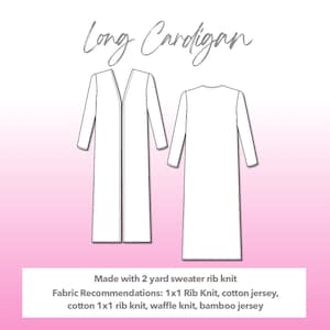 Cardigan Sewing Pattern Long Cardigan PDF Pattern Women Sewing Pattern ...
