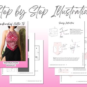 Handkerchief Halter Top Sewing Pattern: Boho Crop Top (PDF Download XS ...