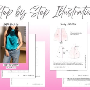 Halter Neck Top Sewing Pattern: Women's Sleeveless Blouse (PDF Pattern ...