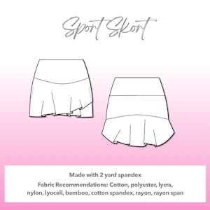 Sport Skort Sewing Pattern: Women's Knit Skirt, XS-XXXL (PDF Pattern ...