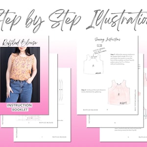 Top Sewing Pattern Ruffled Blouse PDF Pattern Easy Sewing Pattern Top ...