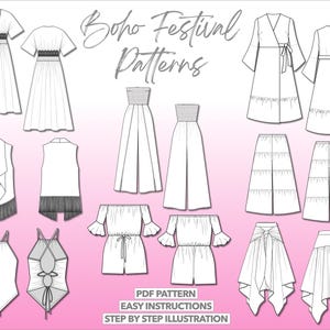 Boho Festival Sewing Patterns Dress Pattern Top Sewing Pattern Romper ...