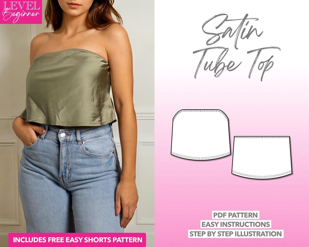 Tube Top Sewing Pattern Women Top Pattern Crop Top PDF Pattern Easy ...