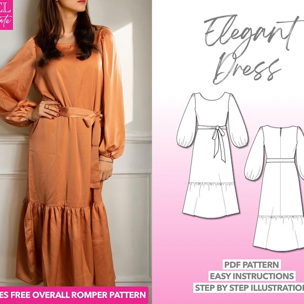 Satin Dress Pattern - Etsy UK