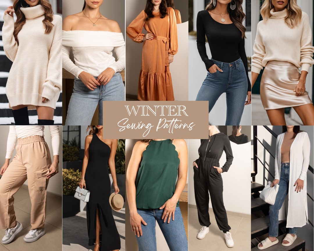 Winter Sewing Patterns Bundle: PDF Download (XS-XXXL) - Cozy Wardrobe ...
