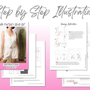 Shorts and Vest Set Sewing Pattern Women PDF Pattern Vest Sewing Pattern Linen Shorts Pattern ...