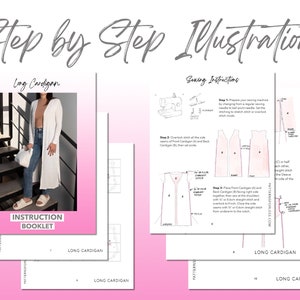 Long Cardigan Sewing Pattern: Women's Coat Jacket (PDF Download XS-XXXL ...