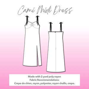Dress Sewing Pattern Cami Midi Dress Pattern Women Dress Sewing Pattern ...