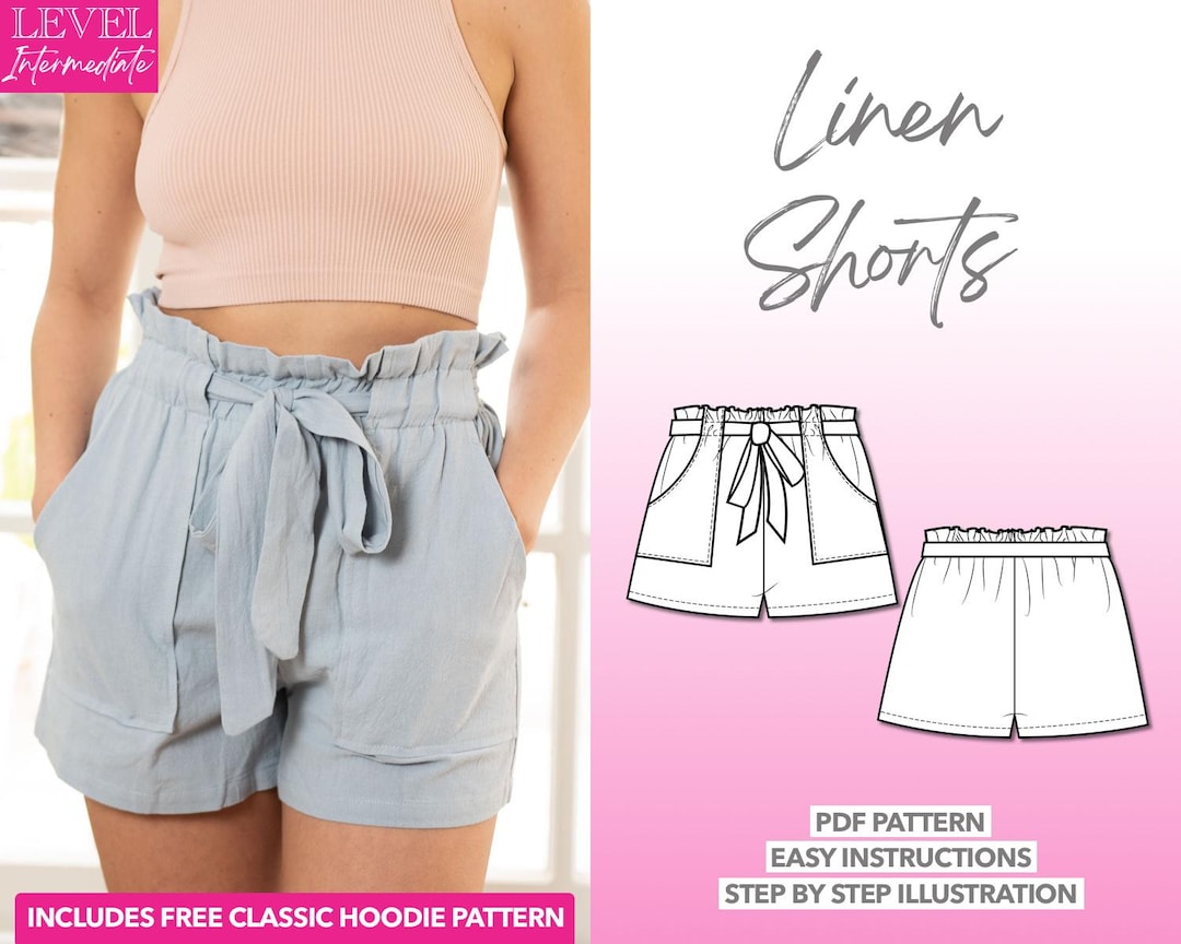 Shorts Sewing Pattern Pocket Shorts PDF Pattern Linen Shorts Pattern ...