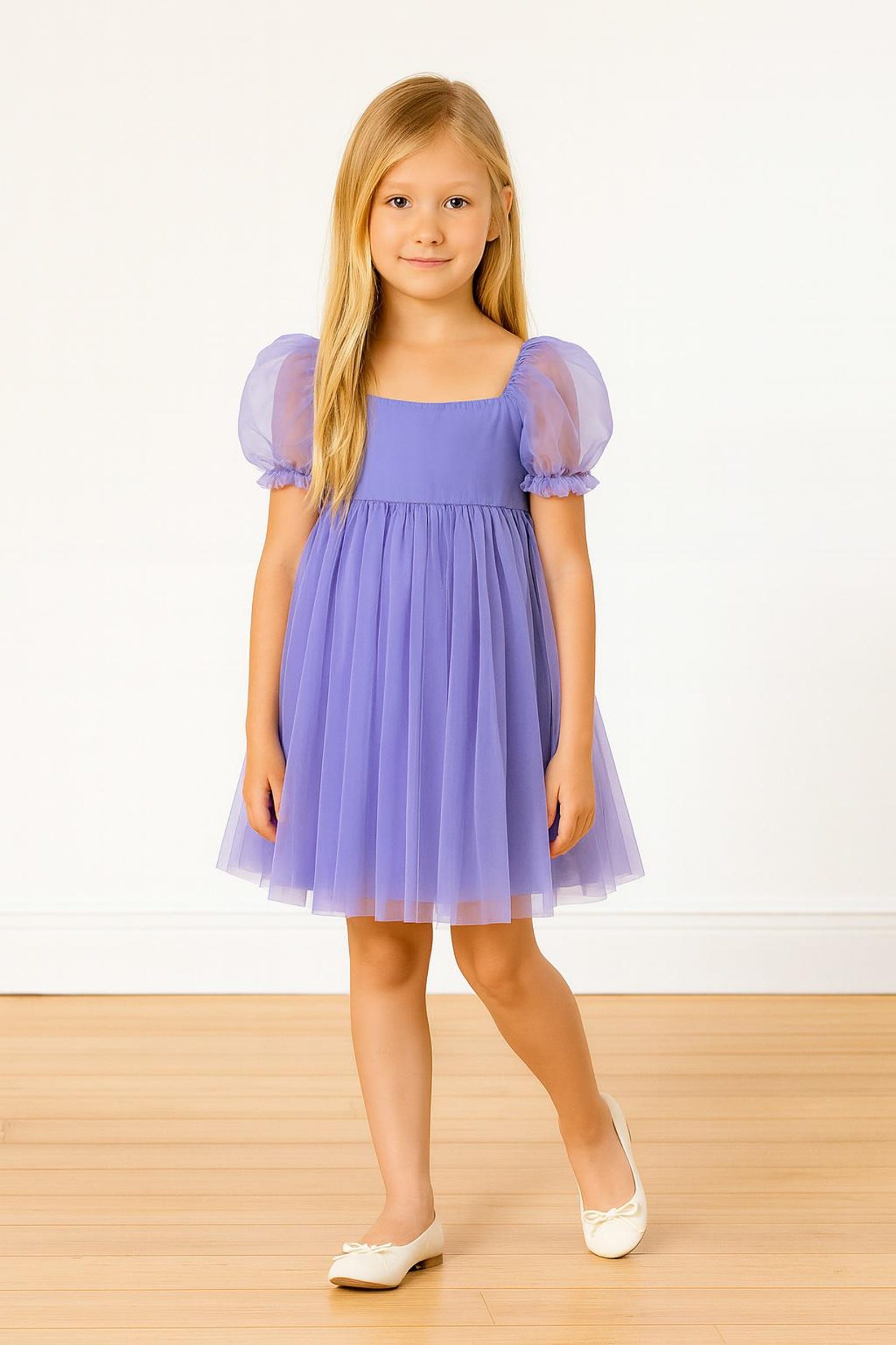 Girls Puff Sleeve Dress Sewing Pattern, Square Neck (PDF Pattern) - Etsy