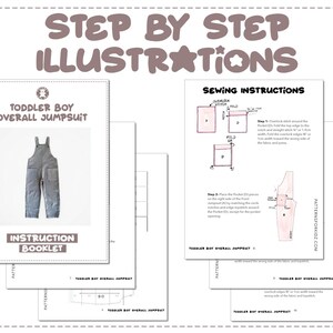 Kids Overall Jumpsuit Sewing Pattern 4Y-7Y Toddler Boy Overall Jumpsuit ...