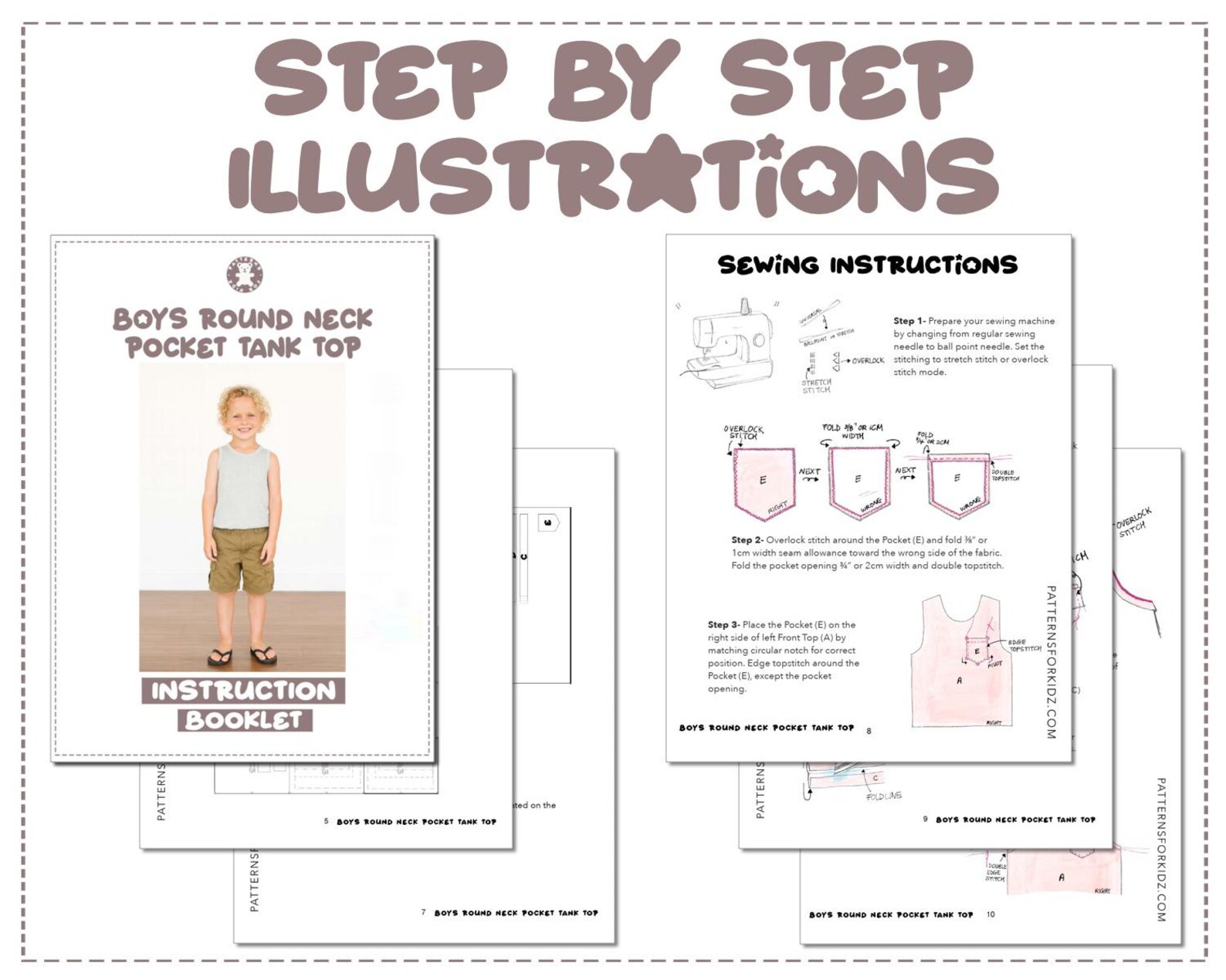 Boys Pocket Tank Top Sewing Pattern (4Y-7Y) (PDF Pattern) - Etsy