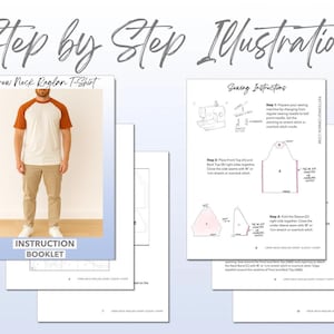Men's Crew Neck Raglan T-shirt Sewing Pattern (PDF Pattern) - Etsy