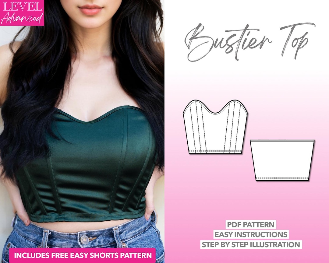Bustier Top Sewing Pattern Corset Pattern Bustier PDF Sewing Pattern ...