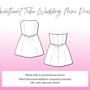 Wedding Dress Sewing Pattern Sweetheart Tube Dress Pattern PDF Women ...