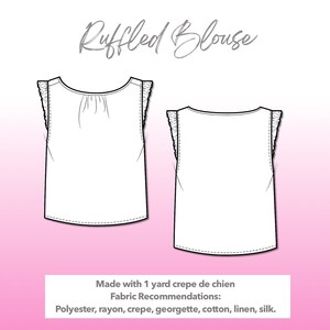 Ruffled Blouse Sewing Pattern: Easy PDF (XS-XXXL) + Bonus Shorts ...