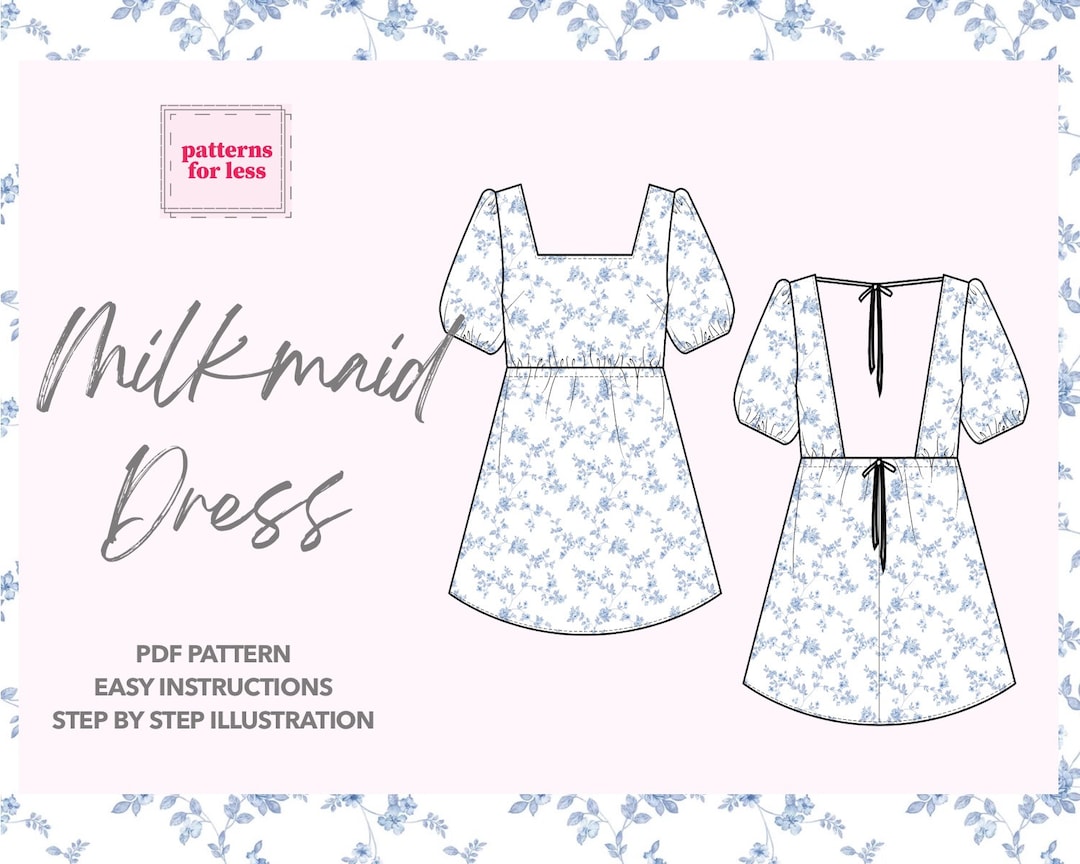 Milkmaid Dress Sewing Pattern Women Dress Sewing Pattern Cottage Core ...