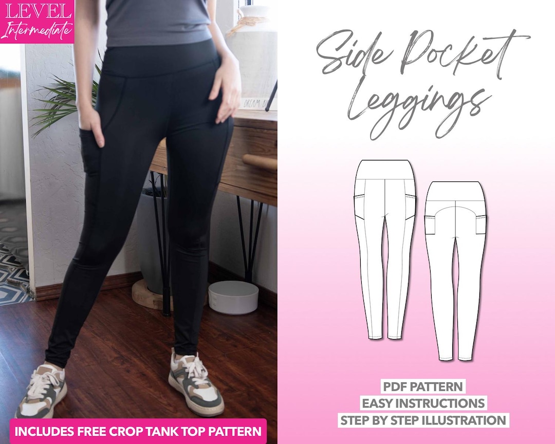 Leggings Sewing Pattern With Pockets: Women's Yoga Pants (PDF Pattern XS-XXXL) - Etsy