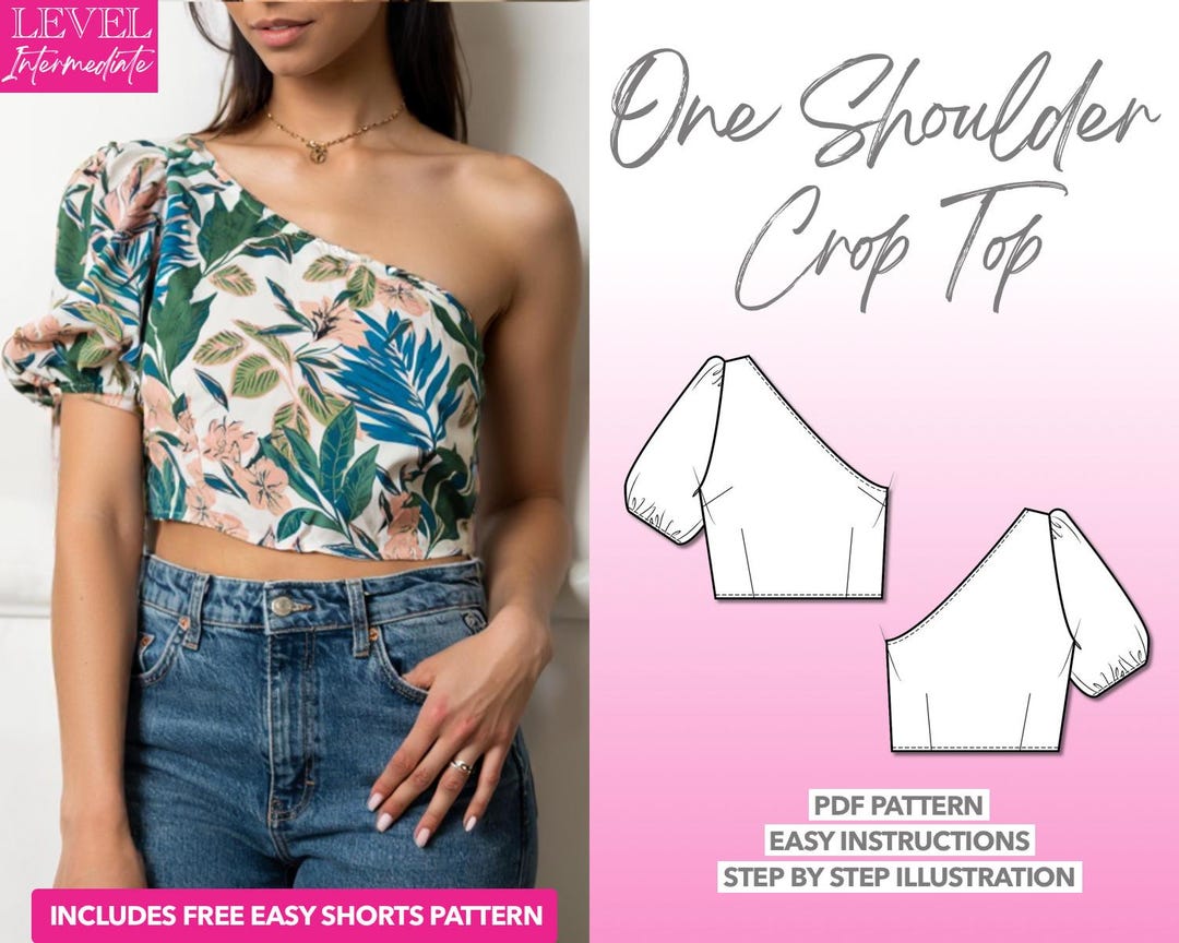 Top Sewing Pattern One Shoulder Top Pattern Women Top Sewing Pattern ...