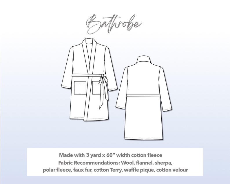 Mens Bathrobe Sewing Pattern S-2XL: Robe Loungewear (digital Pattern ...