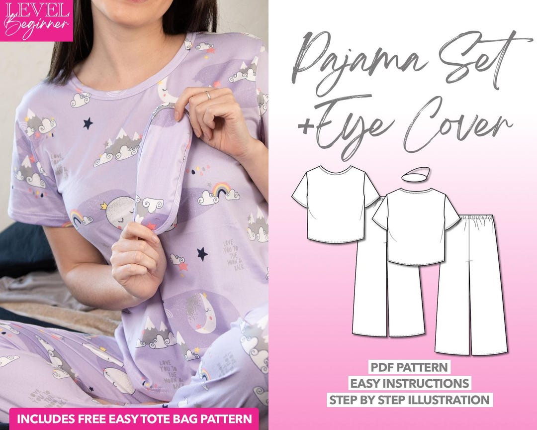Pajama Set Sewing Pattern: Sleepwear Loungewear (PDF Pattern XS-XXXL ...