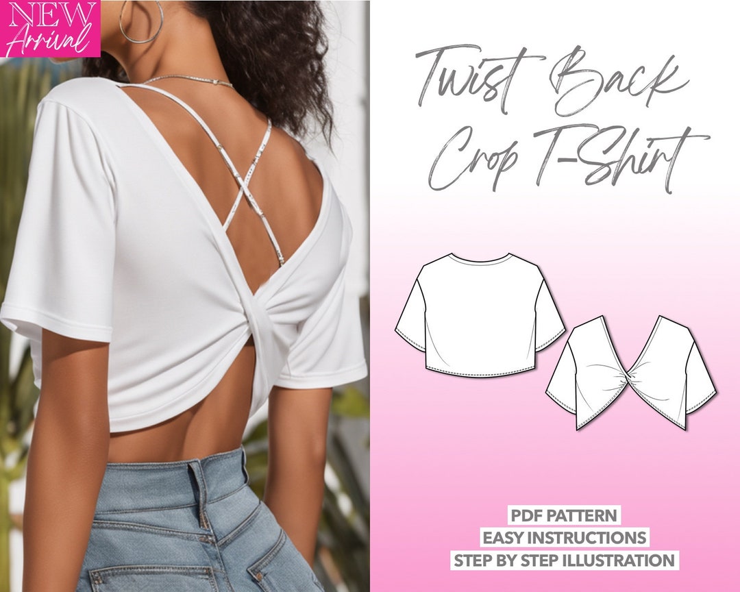 Crop T-shirt Sewing Pattern Cute T-shirt PDF Pattern Women Top Sewing ...