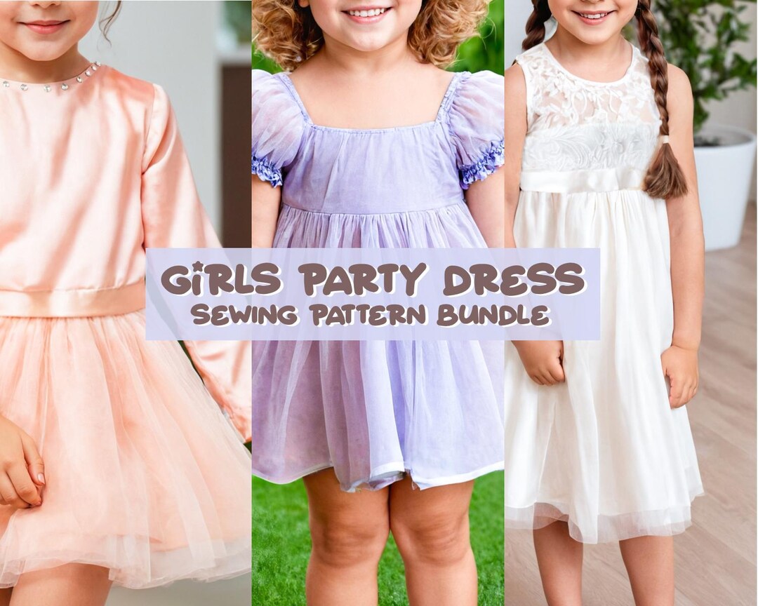 Girls Party Dress Sewing Pattern Bundle (PDF Download) - Etsy