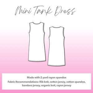 Dress Sewing Pattern Tank Dress Sewing Pattern Mini Dress Sewing ...
