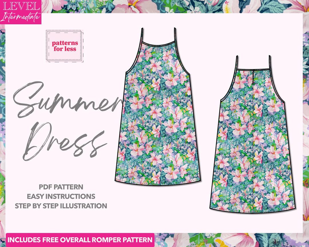 Summer Dress Sewing Pattern Women Dress Pattern Easy Dress PDF Pattern ...