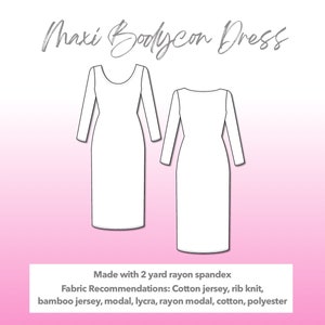 Dress Sewing Pattern Bodycon Dress PDF Pattern Women Sewing Pattern ...
