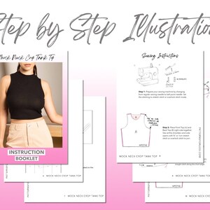 Mock Neck Crop Tank Top Sewing Pattern: Easy PDF Download (XS-XXXL) - Etsy