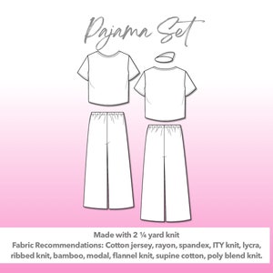Pajama Set Sewing Pattern: Sleepwear Loungewear (PDF Pattern XS-XXXL ...