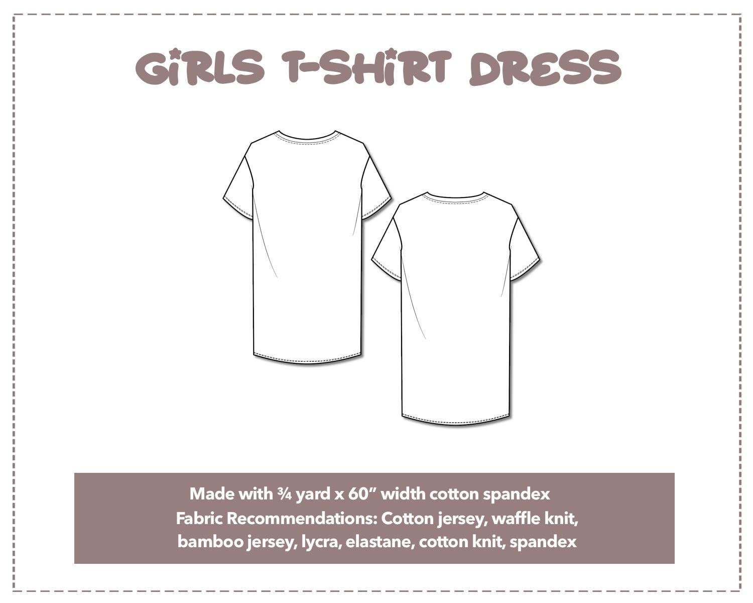 Girls T-shirt Dress Sewing Pattern (1Y-8Y) (PDF Pattern) - Etsy