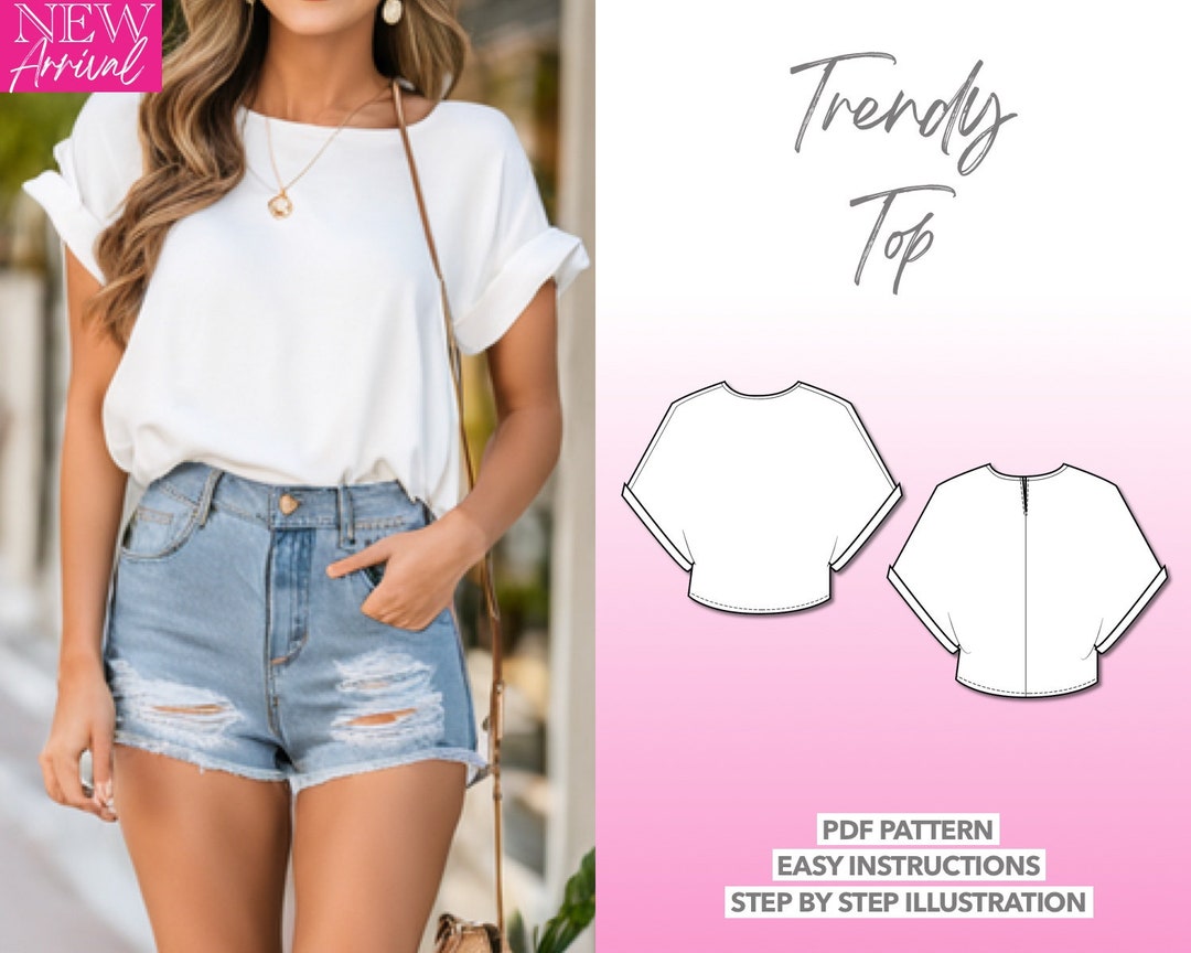 Top Sewing Pattern Trendy Top Pattern Oversized Top Sewing Pattern ...