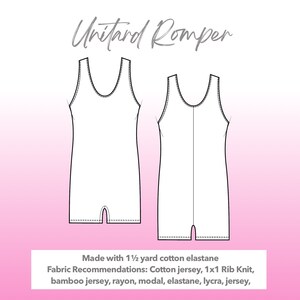 Romper Sewing Pattern Unitard Romper Pattern Stretchy Short Unitard Sewing Pattern Jumpsuit ...