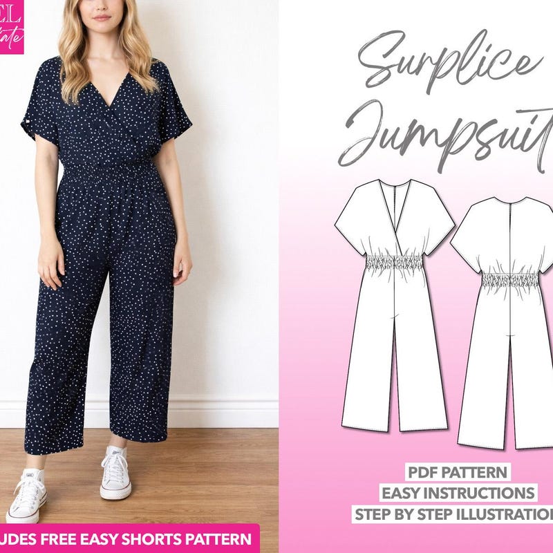 Womens Surplice Jumpsuit - Etsy