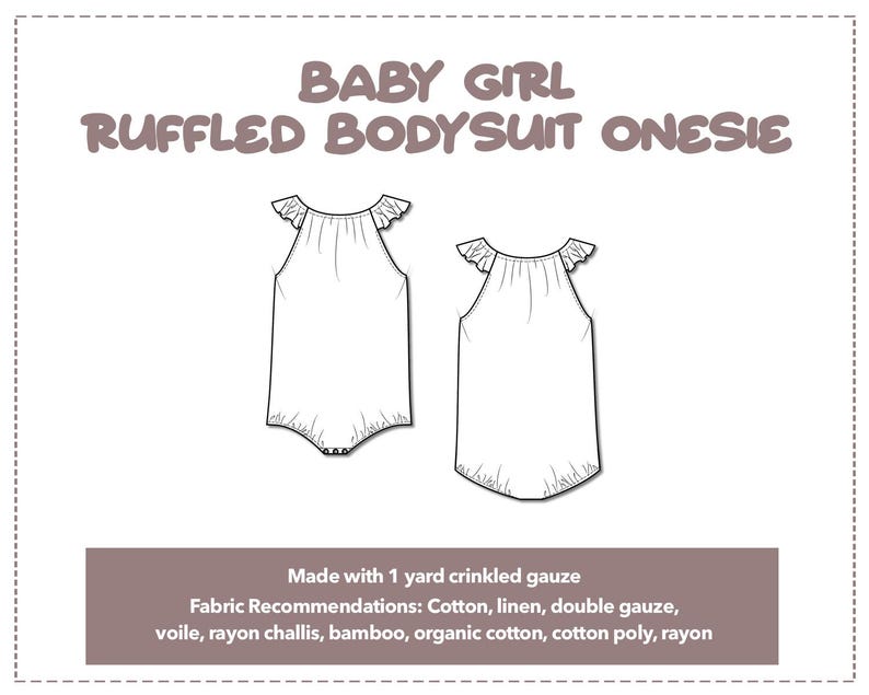 Baby Girl Ruffled Onesie Sewing Pattern (PDF Pattern) - Etsy