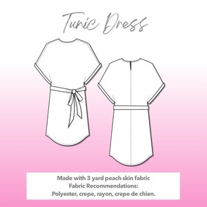 Belted Tunic Dress Sewing Pattern (PDF Pattern) - Etsy