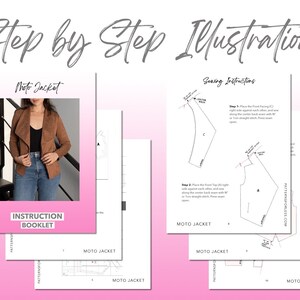 Moto Jacket Sewing Pattern: Women's Biker Jacket (PDF Download XS-XXXL) - Etsy