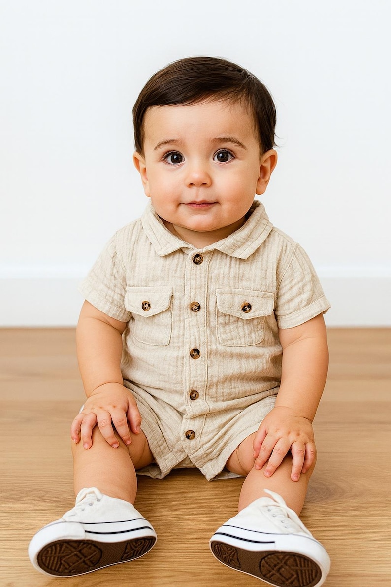 Baby Boy Flap Pocket Shirt Romper Sewing Pattern (PDF Pattern) - Etsy ...