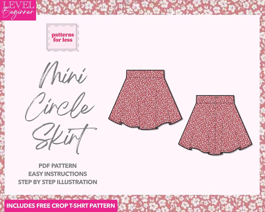 Mini Skirt Sewing Pattern Circle Skirt Sewing Pattern Women Sewing ...