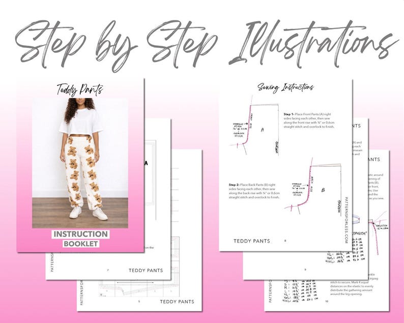 Teddy Pants Sewing Pattern: Women's Sweatpants, Easy Joggers (PDF ...