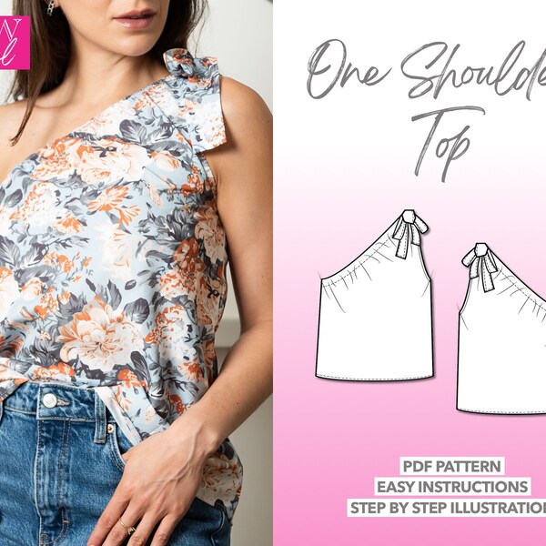 One Shoulder Top Sewing Pattern - Etsy