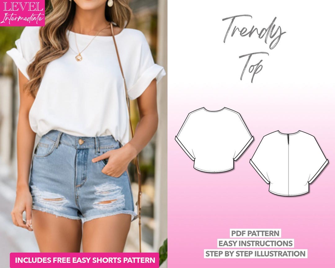 Top Sewing Pattern Trendy Top Pattern Oversized Top Sewing Pattern ...
