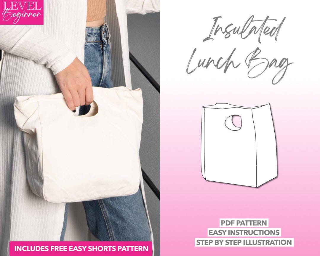 Bag Sewing Pattern Lunch Bag Pattern Bag PDF Pattern Handbag Sewing Pattern Insulated Bag ...