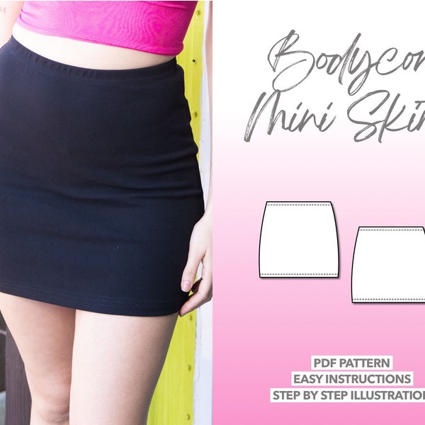 Stretchy Mini Skirt Pattern - Etsy